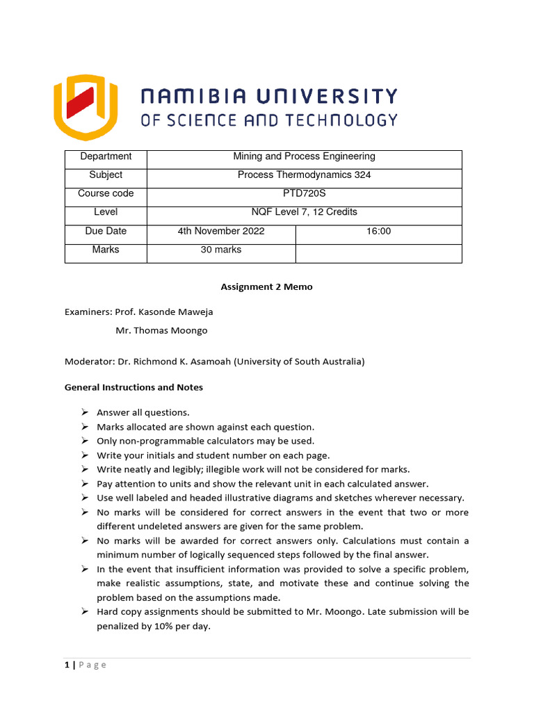 PTD720S Assignment 2 Memo | PDF | Mole (Unit) | Solubility