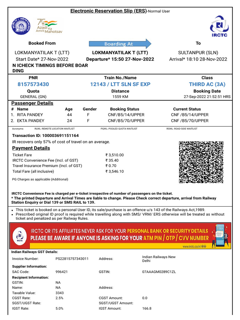 LTT SLN SF Exp Third Ac (3A) | PDF | Value Added Tax | Economies