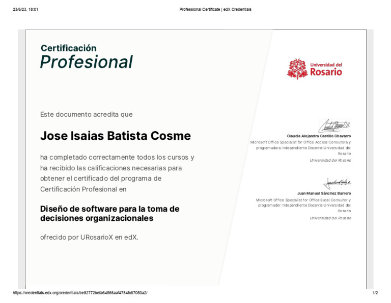 Professional Certificate _ EdX Credentials | PDF