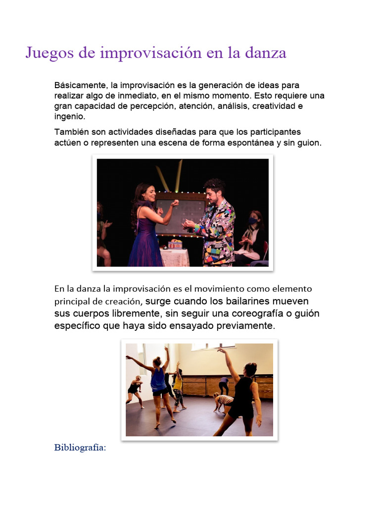 Improvisación en Danza: Movimientos Libres | PDF