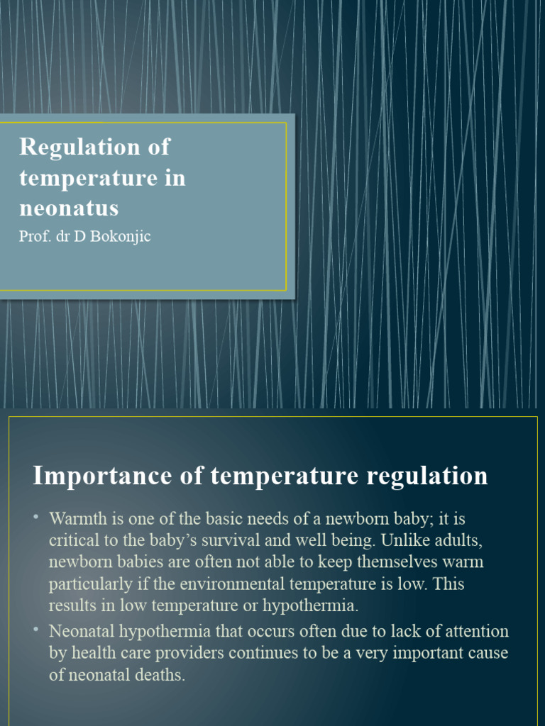 Regulation of Temperature in Neonatus | PDF | Hypothermia ...