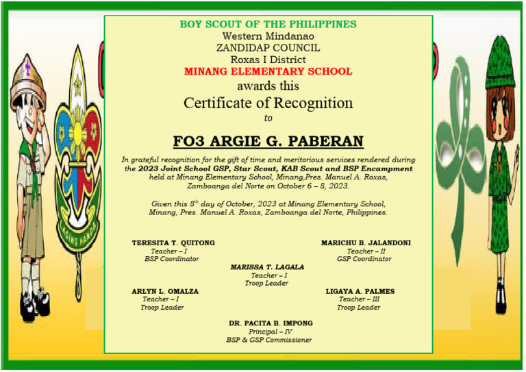 BSP Cert For Fire | PDF