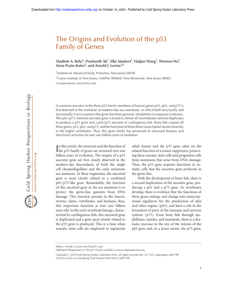 Cold Spring Harb Perspect Biol-2010-Belyi-a001198 | PDF