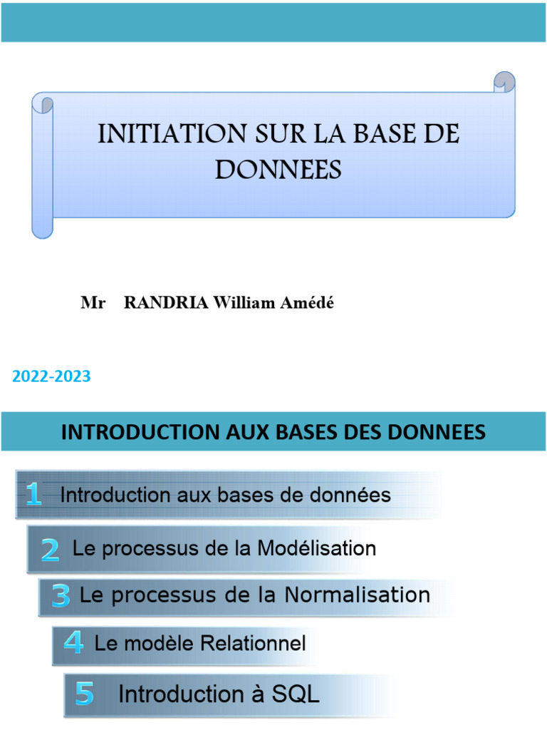 Introduction aux Bases de Données SGBD | PDF | Bases de données ...