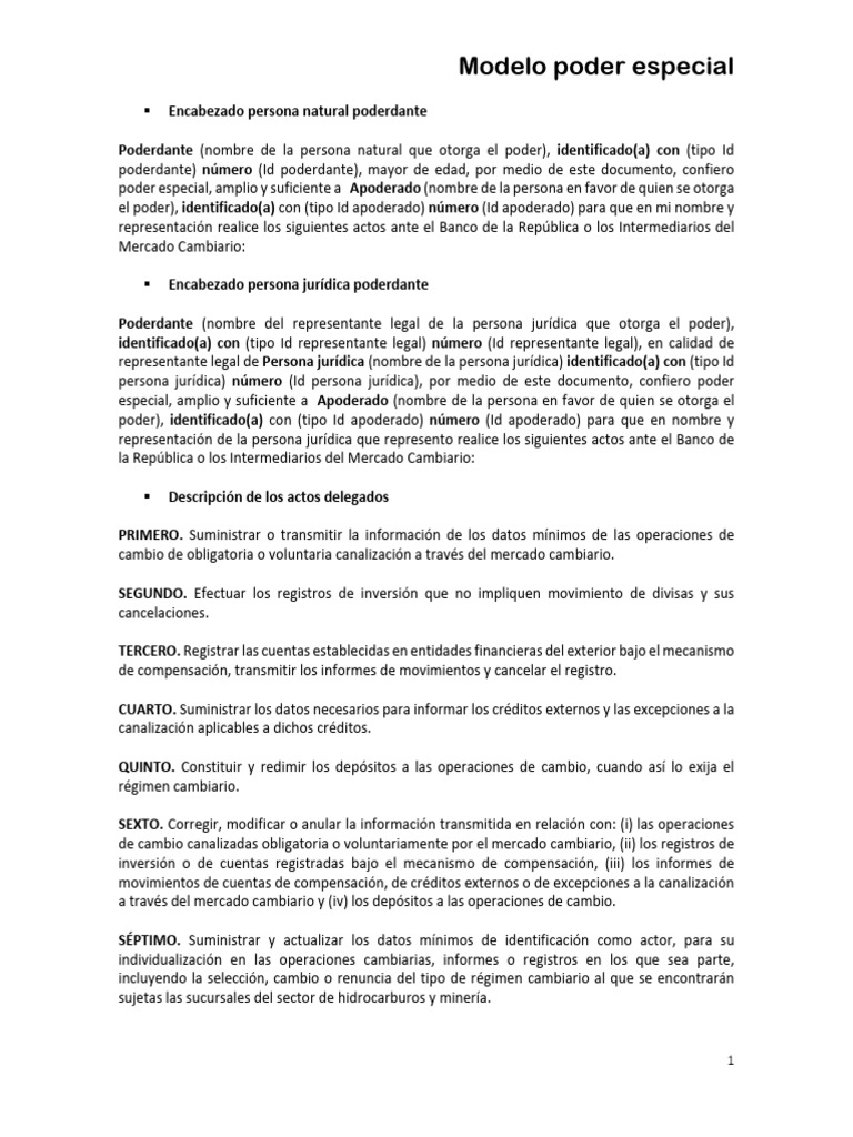 Modelo Poder Especial | PDF | Economias