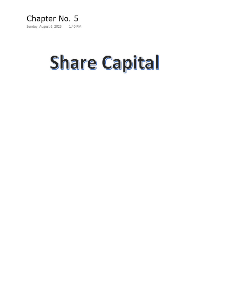 Basic Series - Share Capital | PDF | Securities (Finance) | Share (Finance)