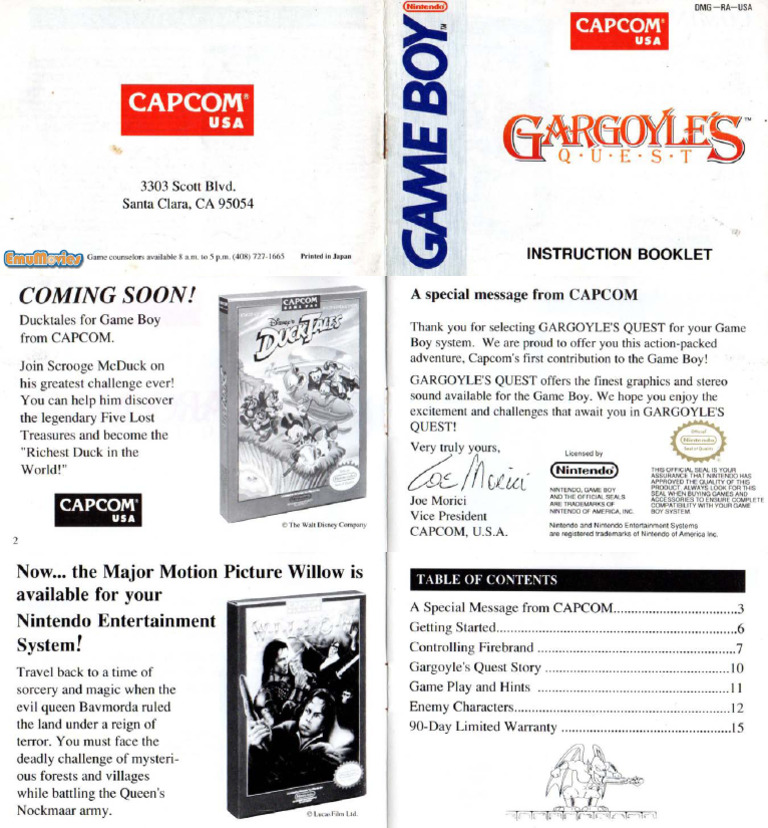 Gargoyle-S Quest - GameBoy - Manual | PDF