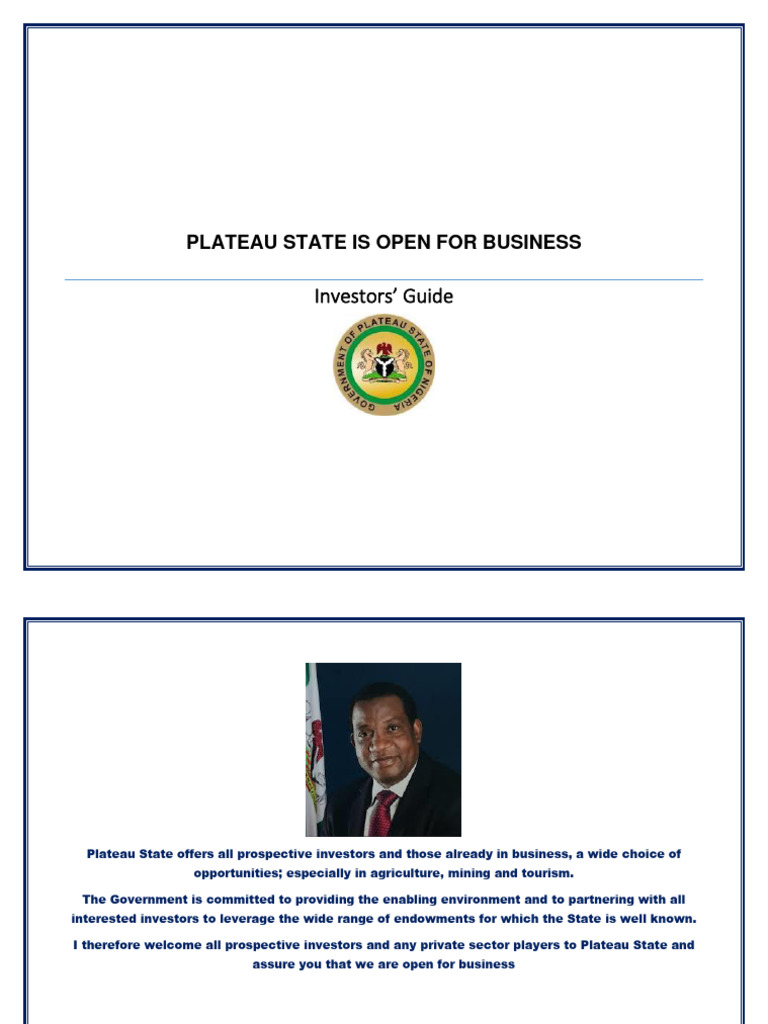 Plateau State Investment Opportunities | PDF | Crops | Titanium