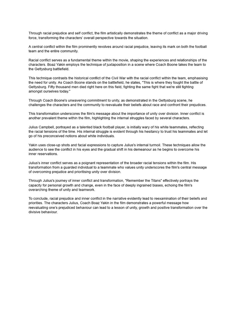 Remember The Titans | PDF | Prejudices | Social Psychology