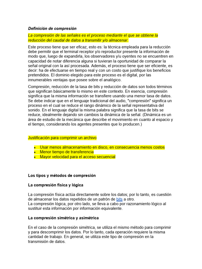 Definición de Compresión | PDF