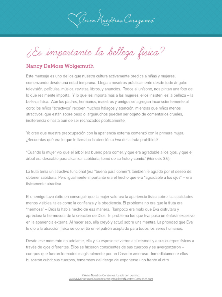La verdad sobre la belleza física | PDF | Belleza | Víspera
