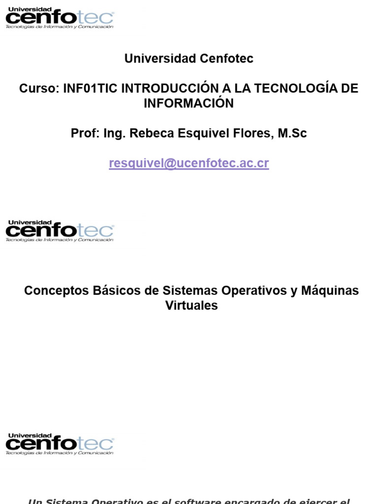 Conceptos Básicos de Sistemas Operativos y Máquinas Virtuales | PDF | Máquina virtual | Sistema ...