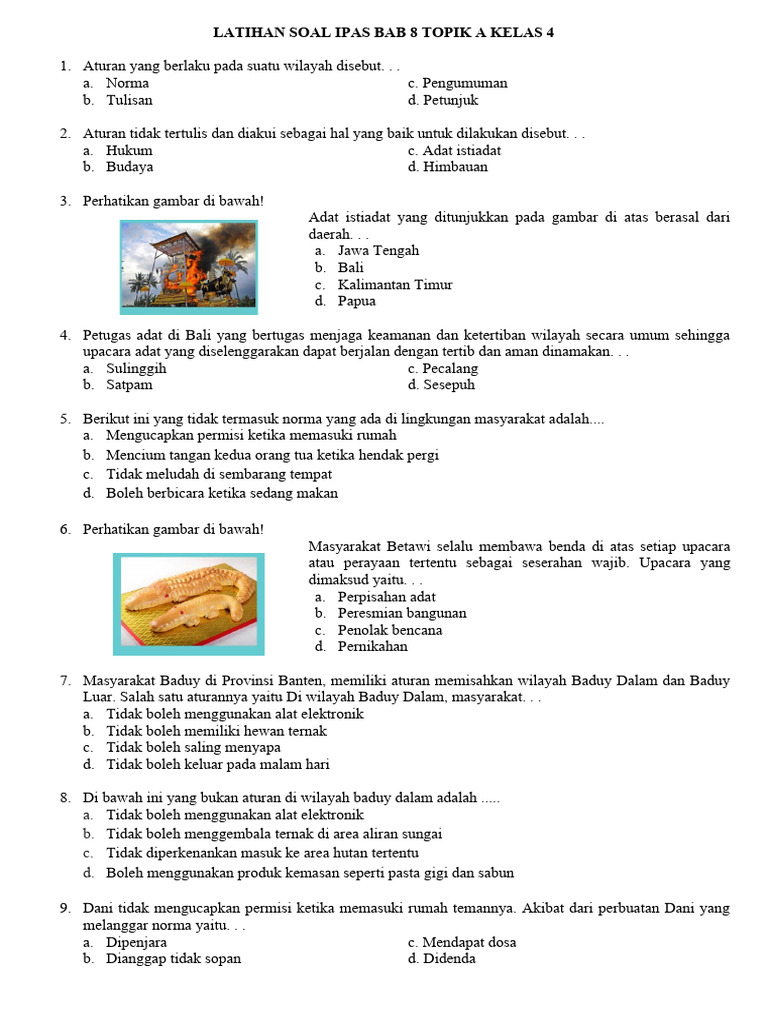 Latihan Soal Ipas Kelas 4 Kurikulum Merdeka | PDF