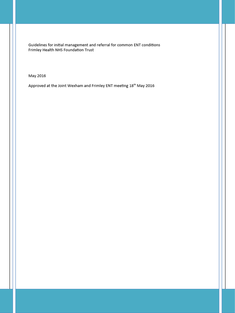 Ent Guidelines New 020616 | PDF | Vertigo | Gastroesophageal Reflux Disease