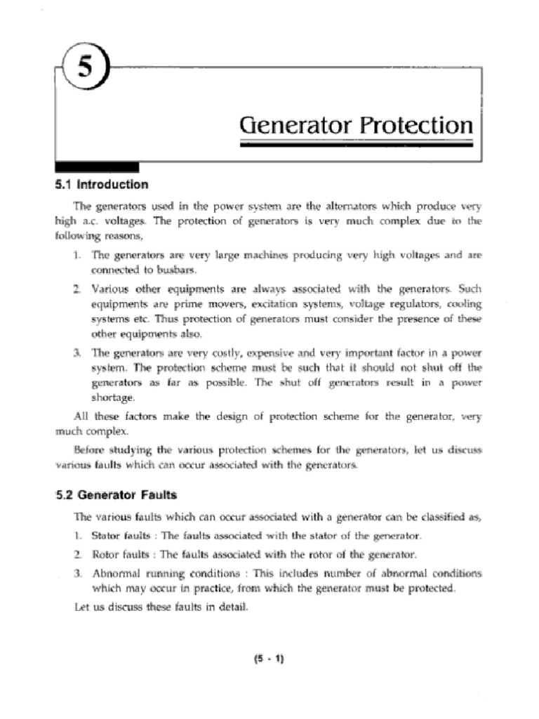 Chap 5-Generator Protection | PDF