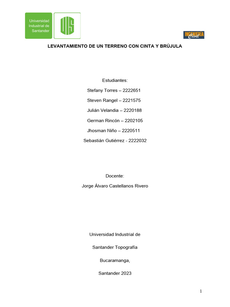 2 Informe - Levantamiento Con Cinta y Brujula | PDF | Topografía