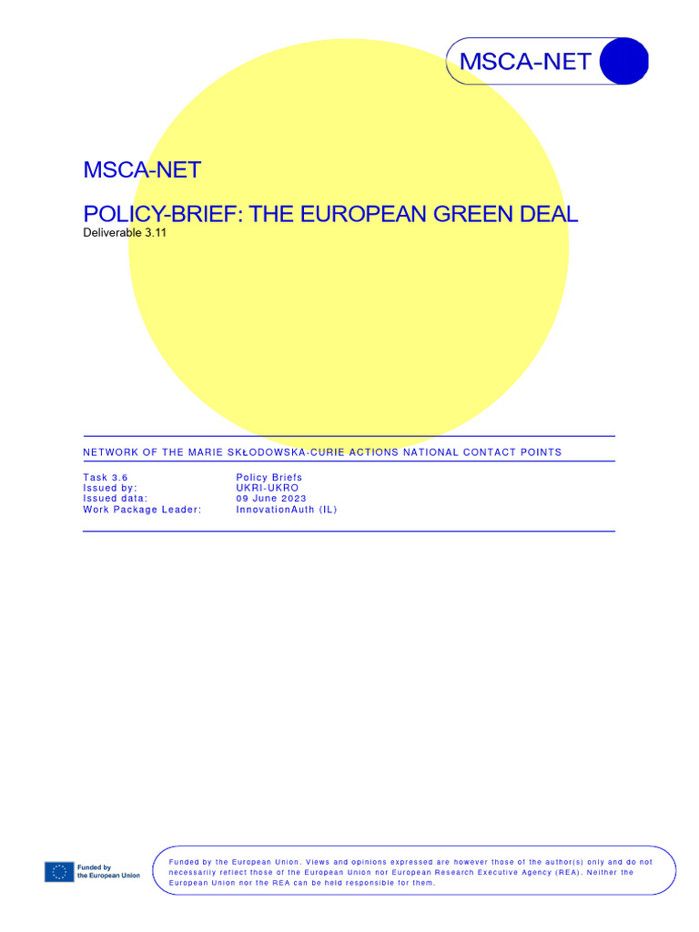 Task-3.6-Green-Deal Policy Brief 08062023 | PDF | Sustainability ...