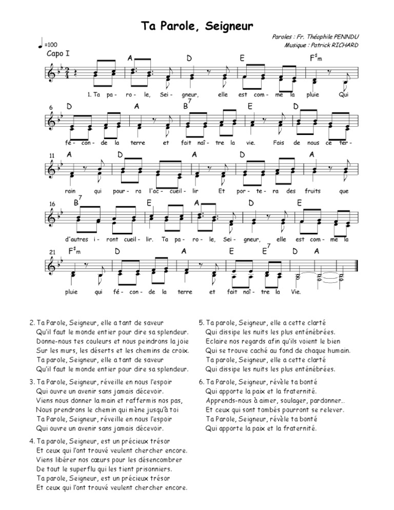 Ta Parole, Seigneur | PDF