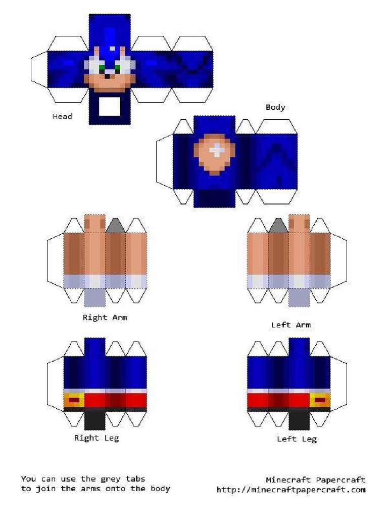 Sonic Minecraft Papercraft Templates | PDF