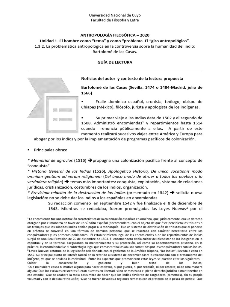 Bartolomé de las Casas - Guía de lectura M R | PDF | Imperio español ...