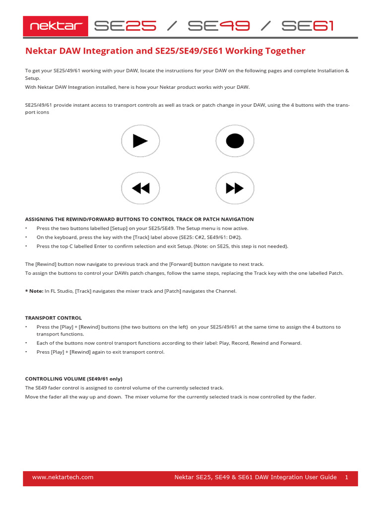 SE25 49 61 DAW Setup Guide | PDF | Garage Band | Microsoft Windows