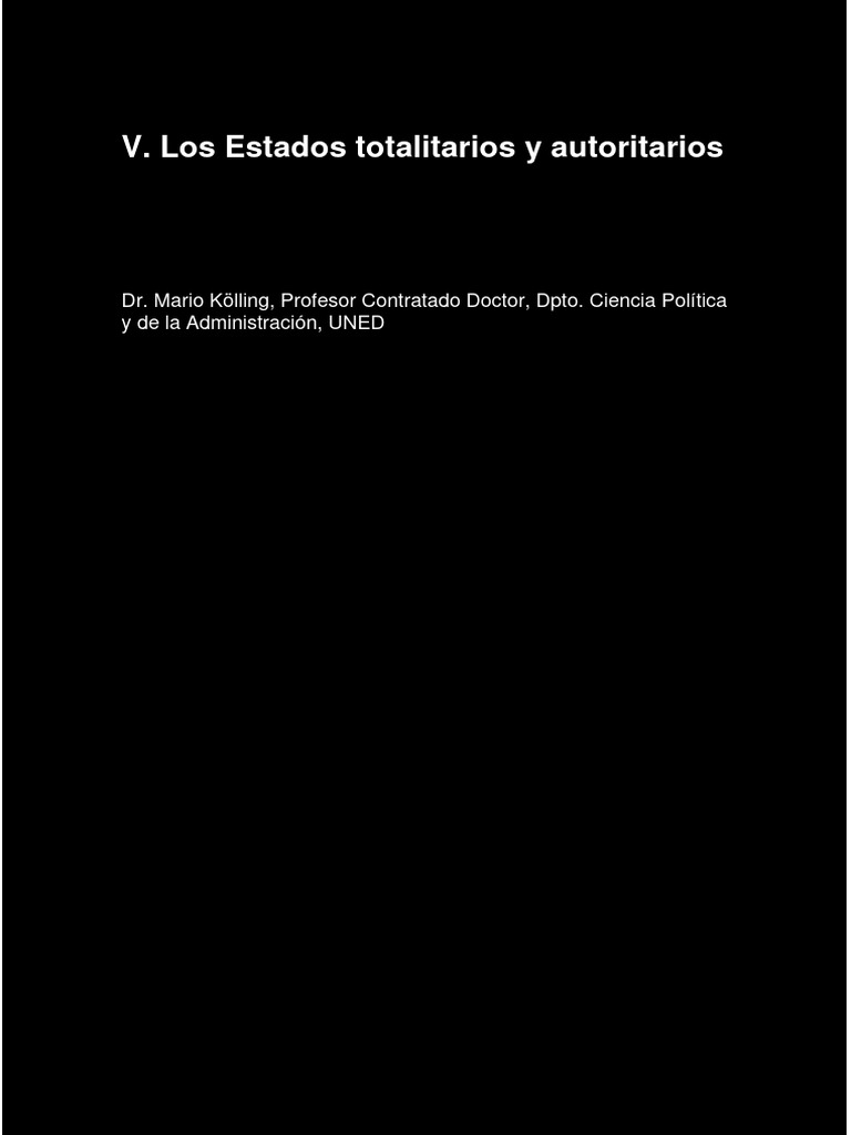 Tema V. Los Estados Totalitarios y Autoritarios | PDF | Autoritarismo ...