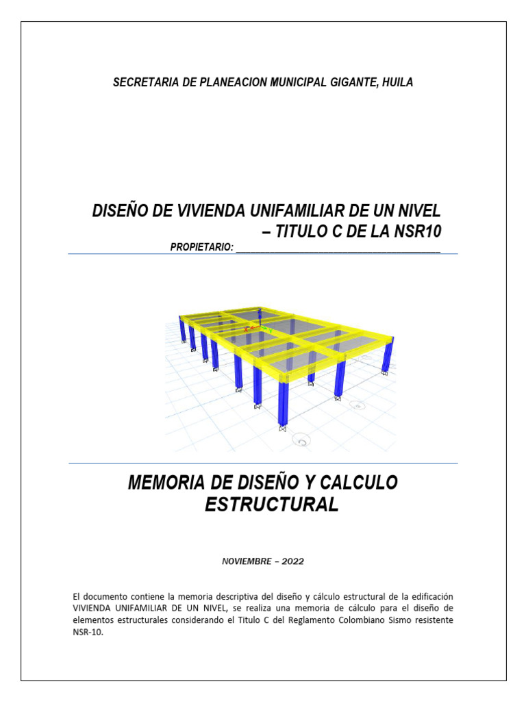 Memoria - de - Diseno - y - Calculo - Estructural - Predio Vergel | PDF ...