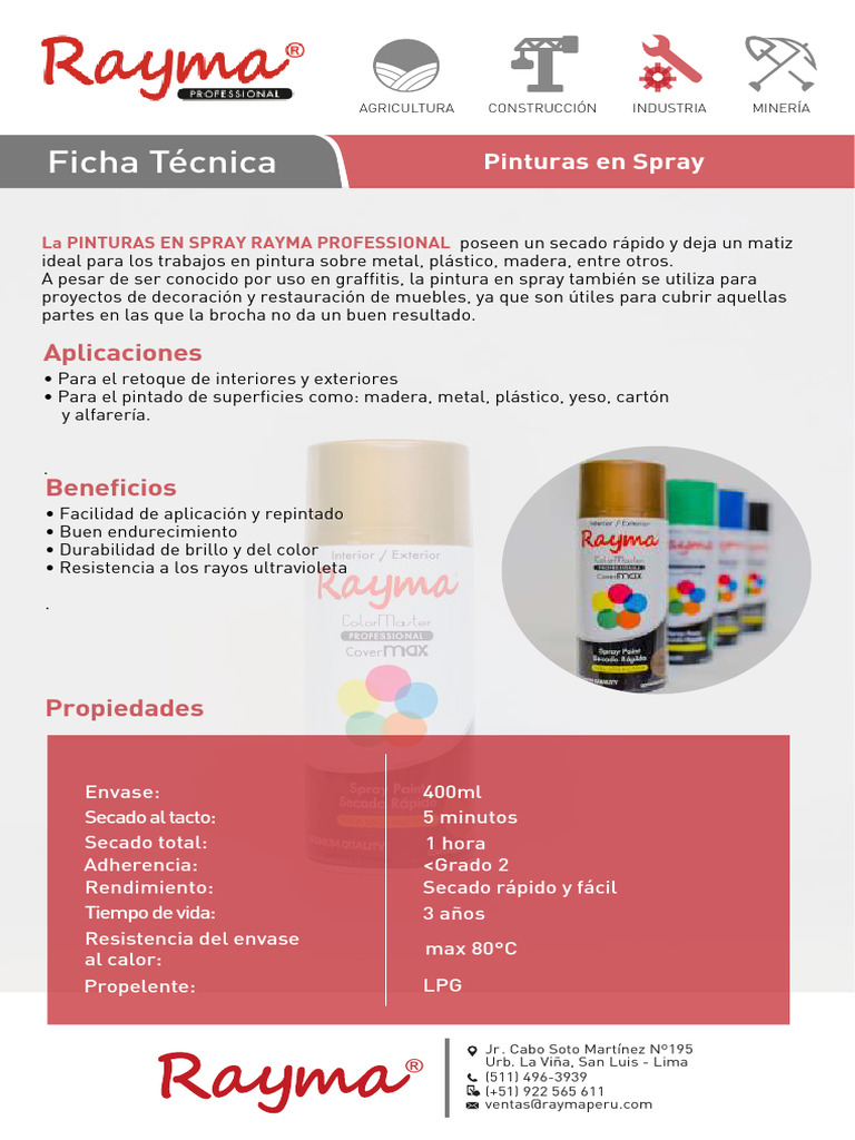 HT Pinturas en Spray Rayma | PDF