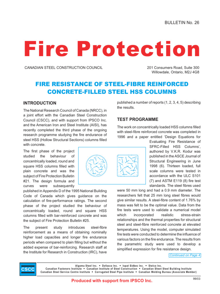 CSCC - Fire Resistance of Steel-Fibre Reinforced Concrete-Filled Steel ...