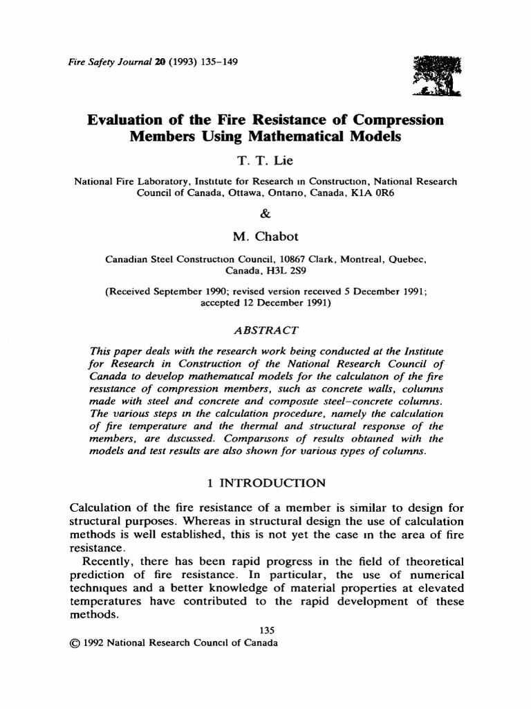 Evaluation of Fire Resistance | PDF | Strength Of Materials | Deformation (Engineering)