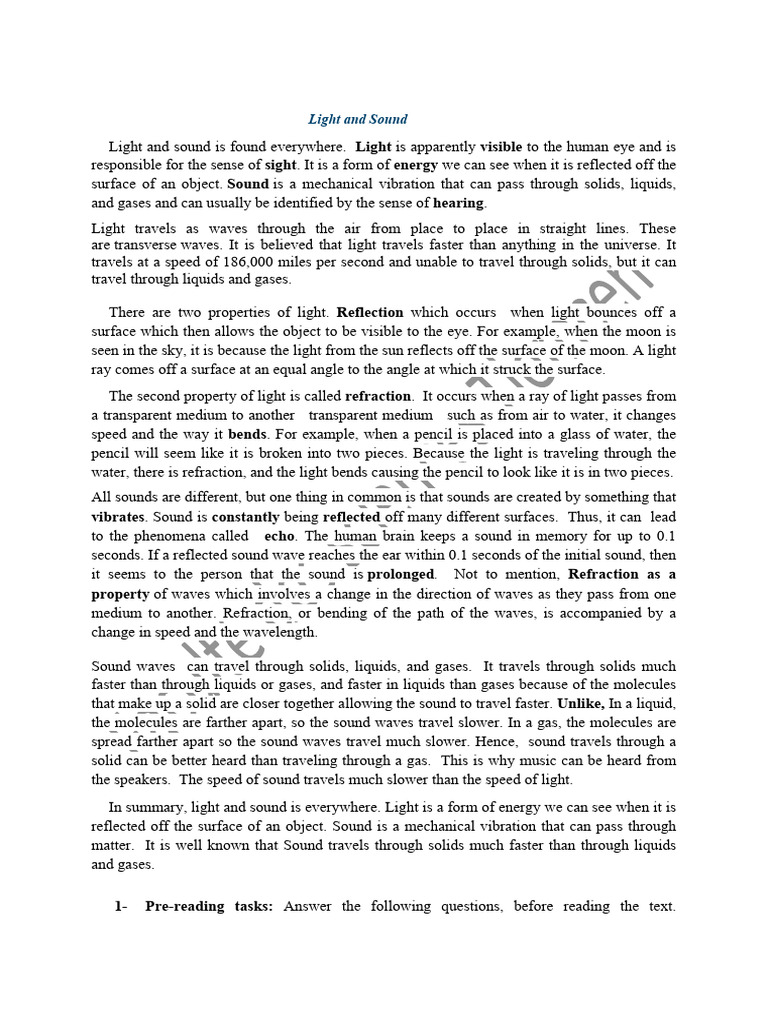 Light and Sound | PDF | Light | Sound