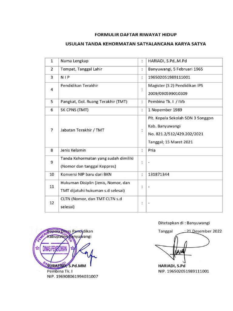 Contoh Lampiran SLKS Agustus 2024 | PDF