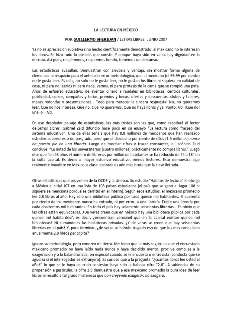 La Lectura en México | PDF