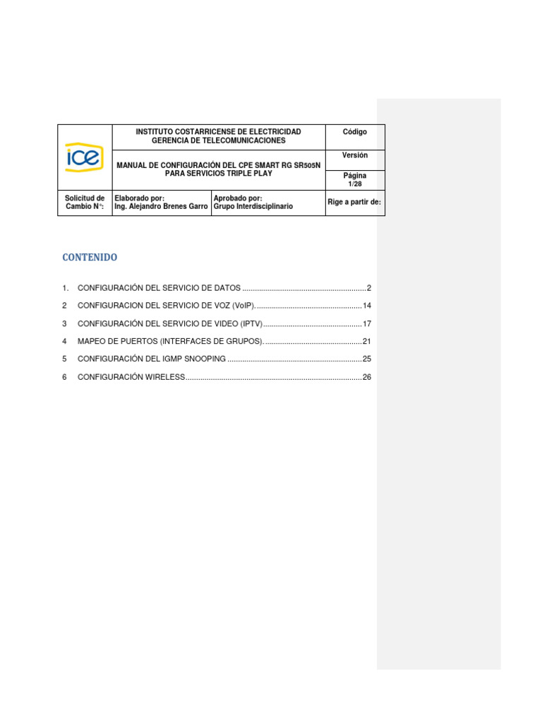 Manual de Configuración Del Cpe Smart RG Sr505n | PDF | Modo de ...