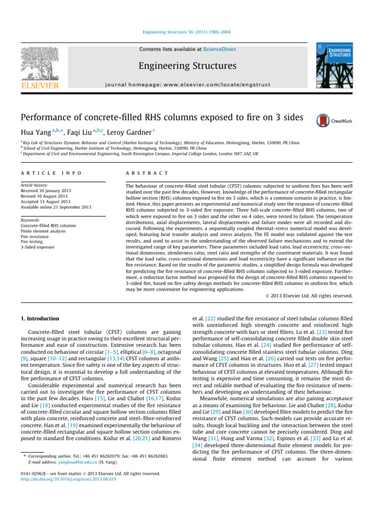 Fire Resistance of RHS Columns | PDF | Strength Of Materials | Concrete