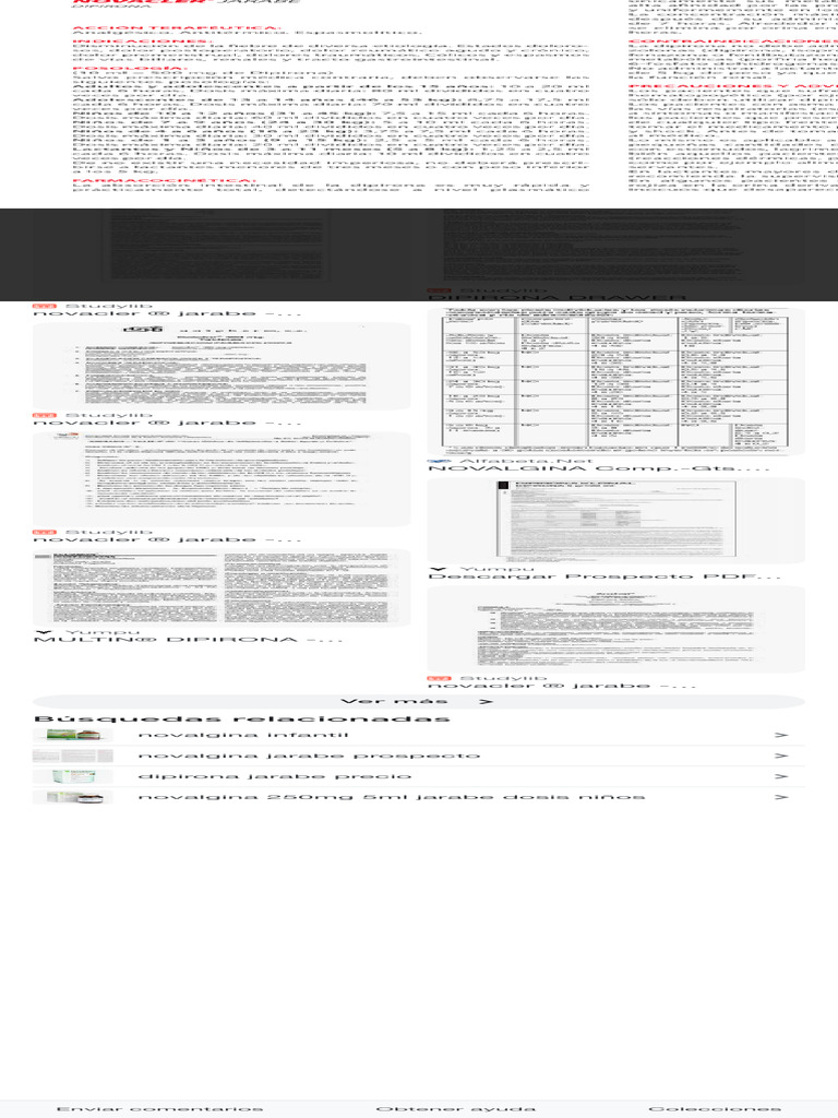 Prospecto Novalgina Jarabe Novartis | PDF