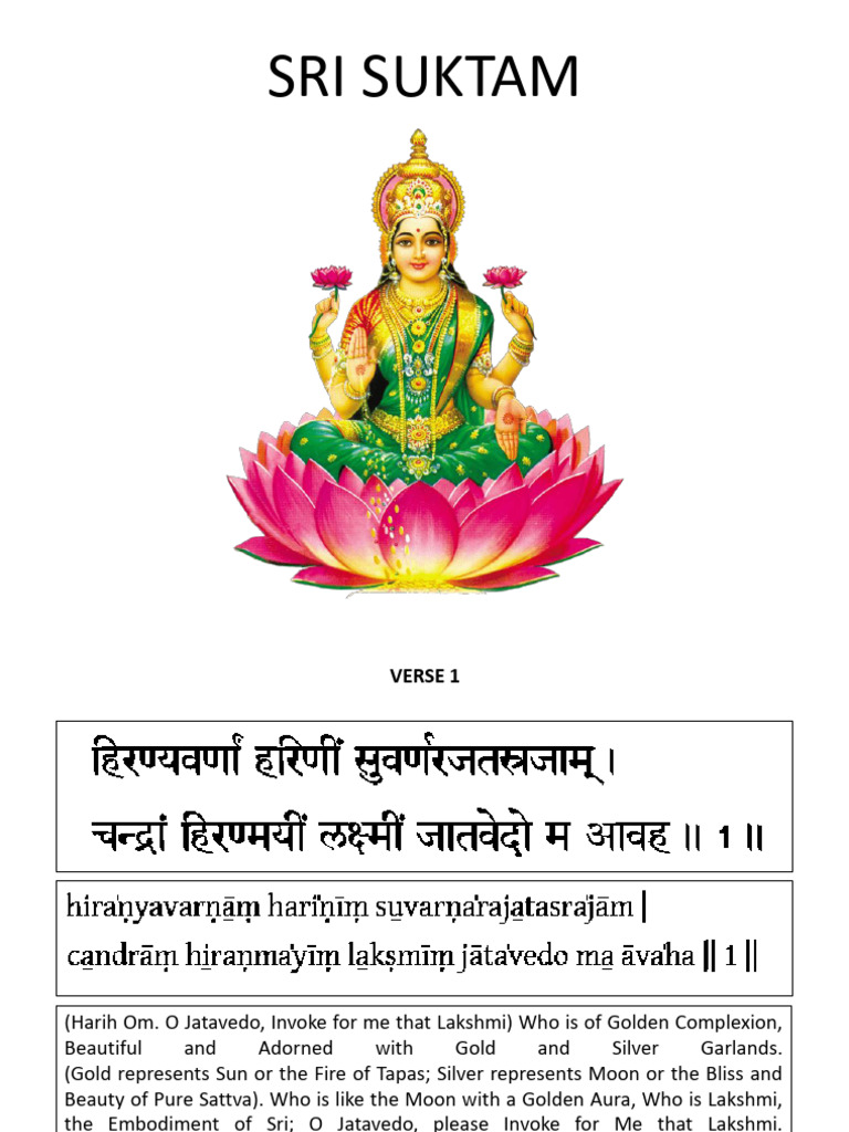 Sri Suktam | PDF