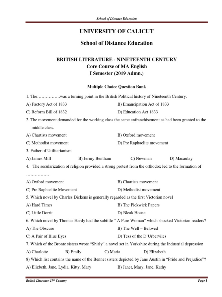British Literature in the 19th Century | PDF | Wuthering Heights ...