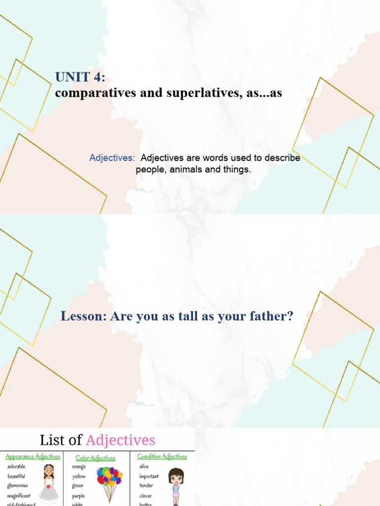 Lesson 1 Comparatives and Superlatives (1) | PDF