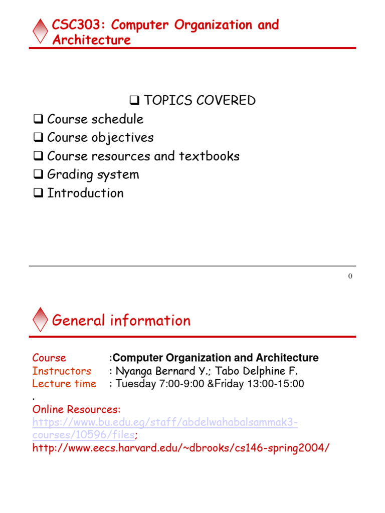CSC303 2023 - 2024 Lecture-1-Introduction | PDF