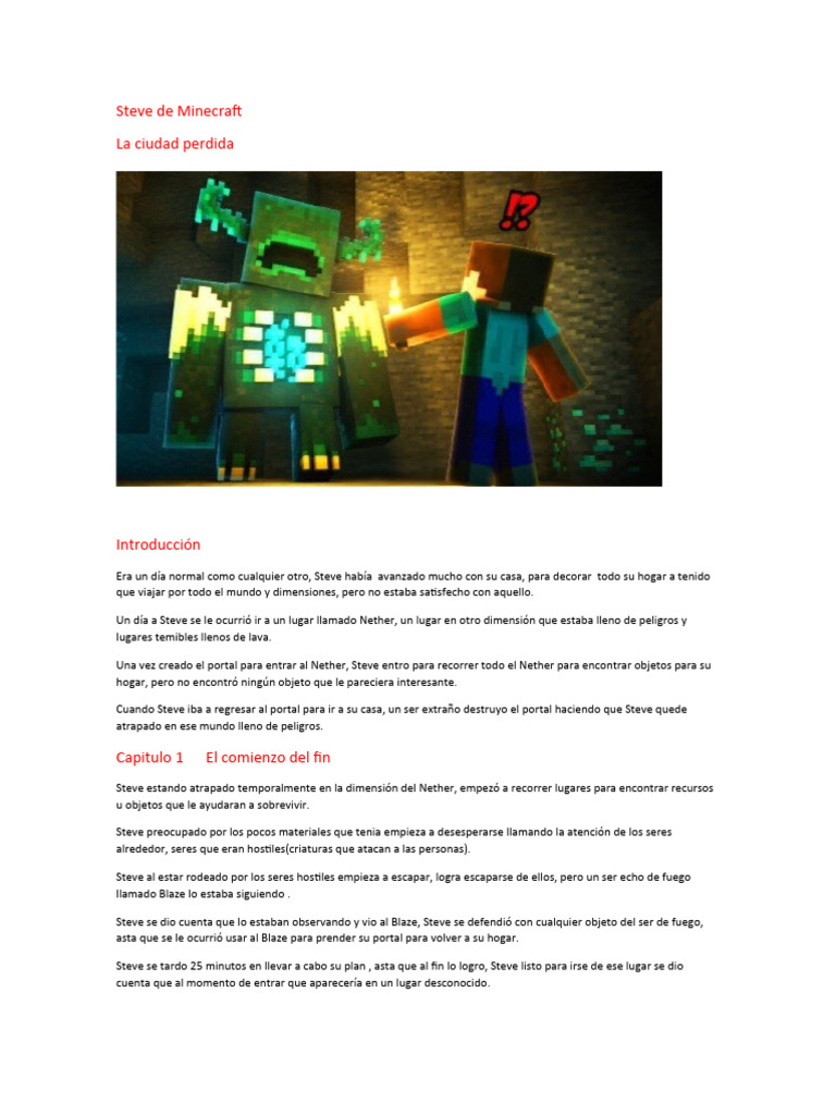 Steve y la Ciudad Perdida en Minecraft | PDF | Arte | Libros para ...