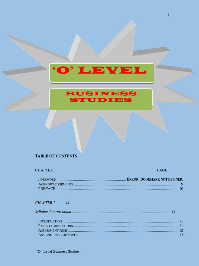 O Level Business Studies Guide | PDF | Marketing | Labour Economics