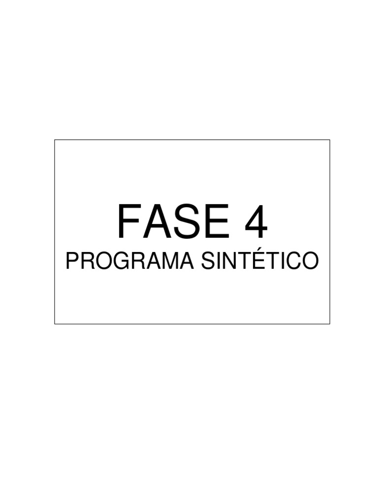 PROGRAMA SINTETICO FASE 4 | PDF