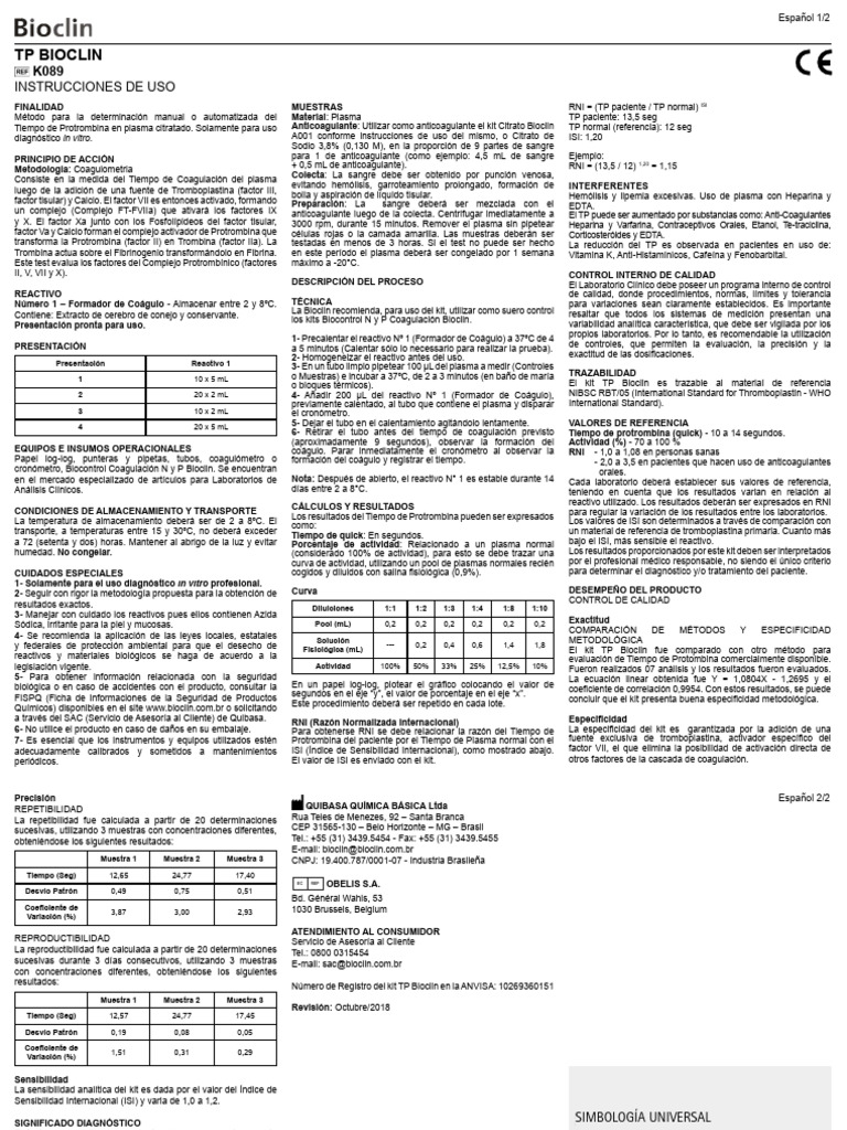 Instrucoes TP Bioclin | PDF