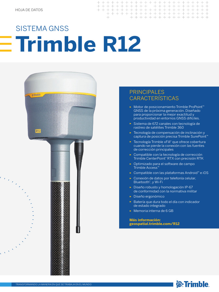 Datasheet - Trimble R12 GNSS Receiver - Spanish (Lat Am) | PDF ...