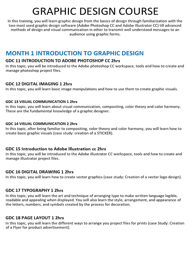 GTS Graphic Design Course Program | PDF