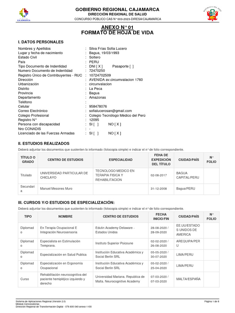 Postulaciones Celendin | PDF