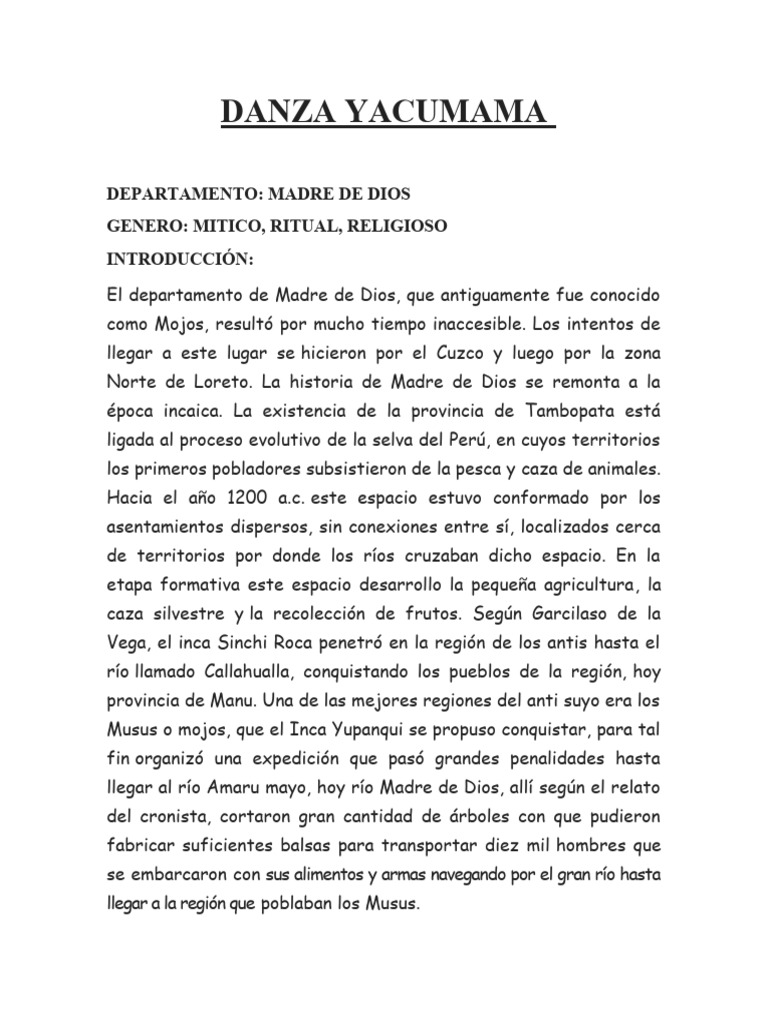 Danza Yacumama | PDF