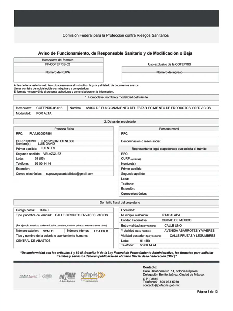 PDF Formato Aviso Funcionamiento - Compress | PDF | Ciudad de México