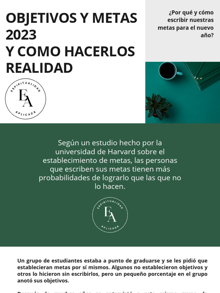 Objetivos y Metas 2023 y Como Hacerlos Realidad | PDF | Motivación ...